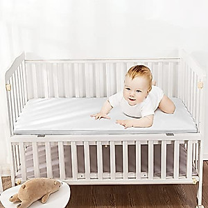 Bamuho 2 Pack Crib Sheet, Fitted Crib Sheet for Standard Crib and Toddler Mattress Soft Baby Sheet - Grey and White 52"x 28" x 8"
