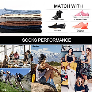 Mcool Mary Womens Crew Socks, Casual Knit Cotton Comfy Breathable Cool Ankle Dress Socks for Girls 6Pack