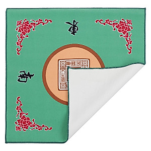 Jigitz Green Game Mat with Case - Classic Chinese Mahjong Table Mat - 30.8 x 30.8in Felt Table Cover Mahjong Mat