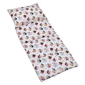 Disney Princess Bold As Ever Pink, Lavender, and Yellow Belle, Cinderella, Mulan, Ariel, Moana and Rapunzel Deluxe Easy Fold Toddler Nap Mat