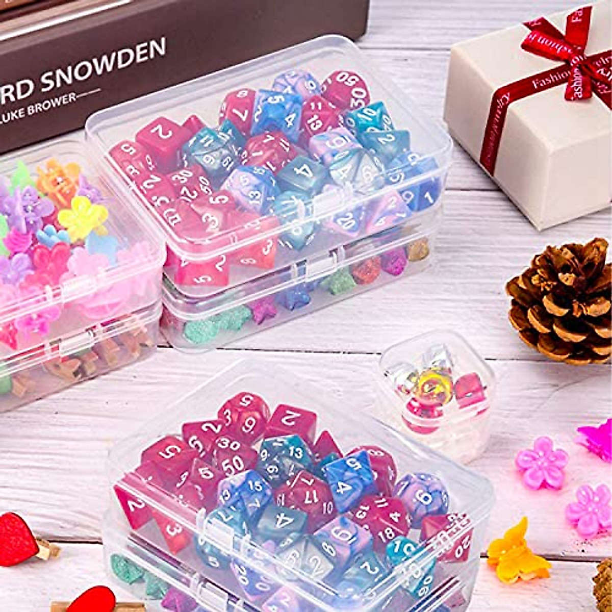 Clear Plastic Beads Storage Containers Empty Mini Storage Containers Box,12 Pack Plastic Storage Containers with Lids,Beads Storage Box with Hinged Lid for Beads,Earplugs,Pins, Small Items