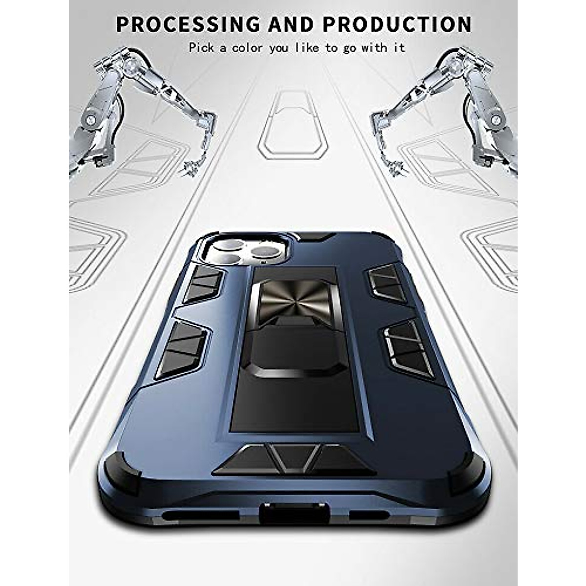 Gorilla Gadgets] Military Grade Shockproof Kickstand Phone Case for iPhone 11 Silver