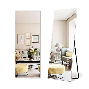 NicBex Full Length Mirror, 64x21 Inch Aluminum Alloy Frame Large Wall Mirror, Vanity Mirror, Dressing Mirror for Living Room,Bedroom ,White