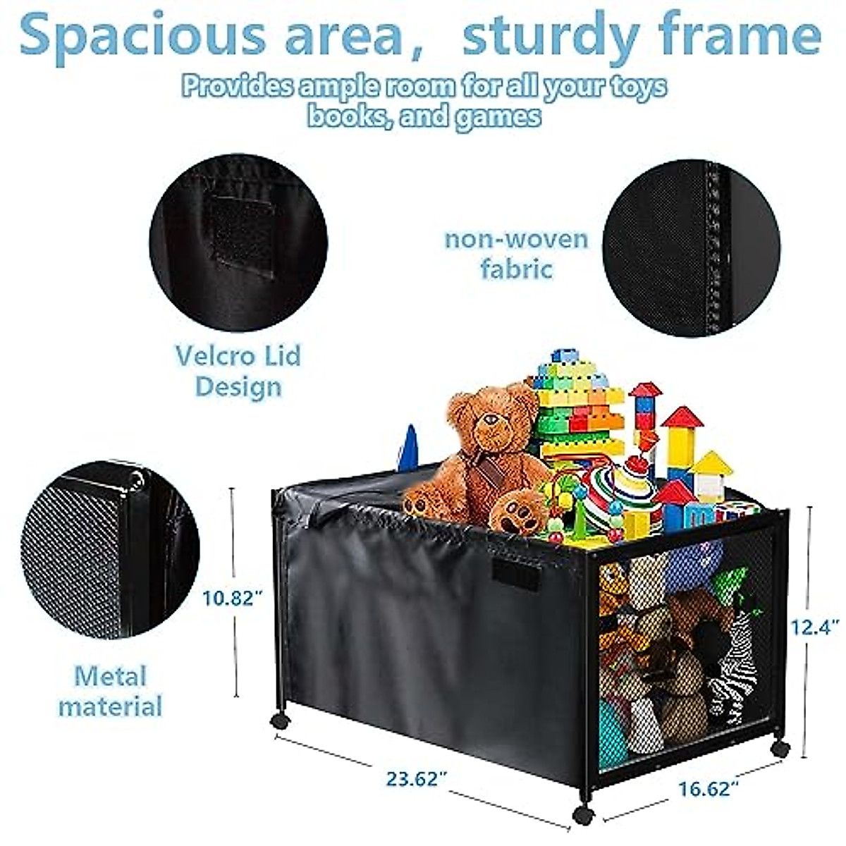 Aconfei Toy Chest with Lid, Large Toy Organizers and Storage Bins for Boys Girls, 70L Toy Storage Organizer with Wheels, Detachable Toy Organizers and Storage Chest for Playroom, Living Room, Bedroom