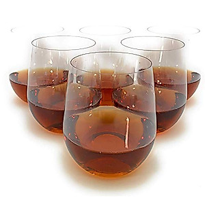 36 piece Stemless Unbreakable Crystal Clear Plastic Wine Glasses Set of 36 (12 Ounces)