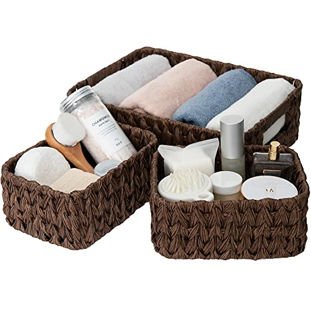GRANNY SAYS Bundle of 2-Pack Wicker Baskets Storage & 3-Pack Wicker Storage Baskets for Home Office