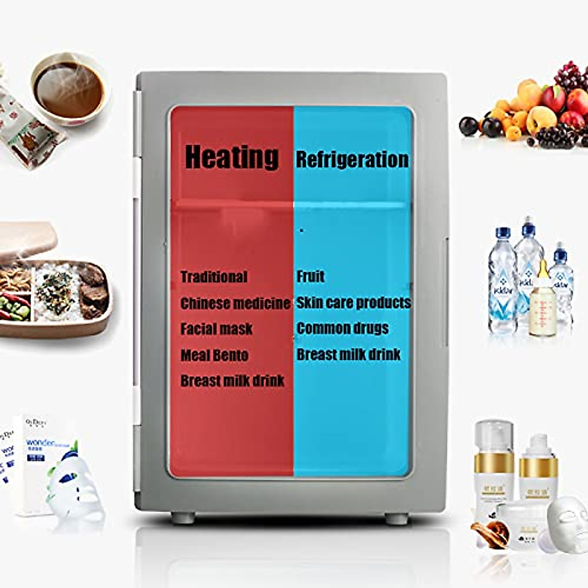 Wgwioo Electric Mini Fridge,10L No Noise Compact Fridge, Portable Mini Fridge, Small Thermoelectric Compact Fridge, for Car Trips Bedroom Office Use,Pink