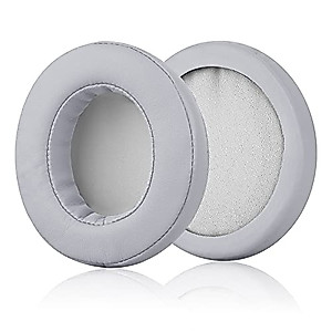 JECOBB Replacement Ear Cushion Cover with Protein Leather & Memory Foam for Razer Kraken X, Kraken X Ultralight, Kraken X Lite Headphone ONLY – Oval ( Grey )