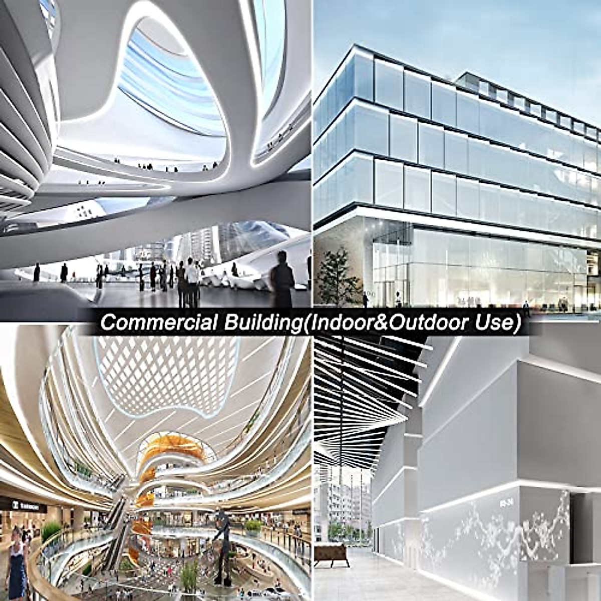 SURNIE 150ft LED Rope Lights Outdoor Waterproof - 110V Daylight White Dimmable Thick Flat Strip Light 6500K Cuttable Connectable for Stairs,Deck,Backyards,Commercial Use Indoor Outdoor Rope Lighting