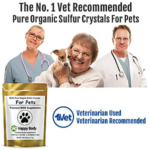 Pure MSM Joint Supplement for Dogs, Cats, & Horses – 100% Additive-Free – High Performance, Supports Senior Pets Wellness, Healthy Joints, Mobility, Aches, & Fatigue – HAPPY BODY - 7oz