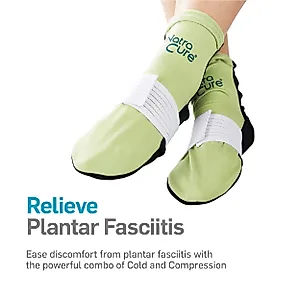 NatraCure Plantar Fasciitis Therapy Cold Socks with Compression Band - Reusable Ice Pack Slippers for Plantar Fasciitis, Arch Pain, Heel Pain, Swelling - FBA710 CAT - (Size: Large)