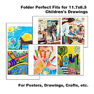 Student Drawings Artwork Portfolio, Children's Drawings Artwork Saved Portfolio 40 Pockets Display 80 Pages Art Painting (small animal)