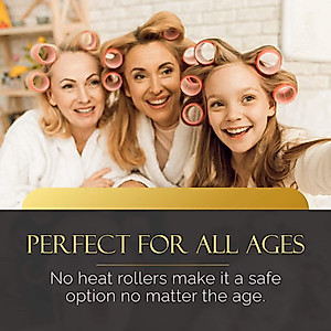 49 Pack of Large Hair Rollers - Easy to Use - 12 Clips and 1 Comb Included - Heatless Hair Curlers No Heat are Great for All Hair Types/Lengths - Less Damage No Heat Curlers Hair Roller