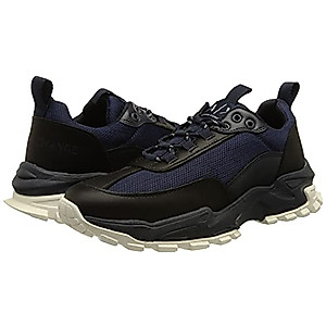 AX Armani Exchange mens Elevated Sporty Fashion Sneaker, Black+blue, 9.5 US