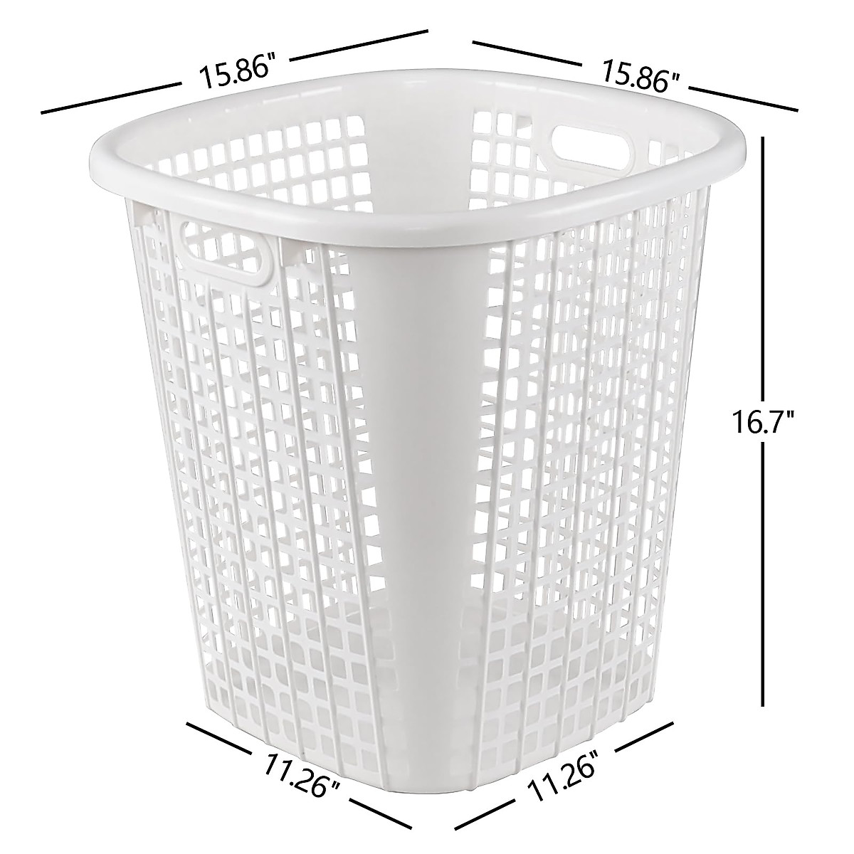 Ortodayes 6-Pack 50 L Large Laundry Baskets, Plastic Clothes Basket Laundry Hamper, White