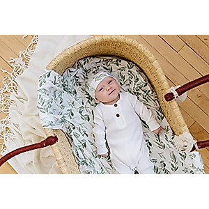 Large Premium Knit Baby Swaddle Receiving Blanket"Fern" by Copper Pearl