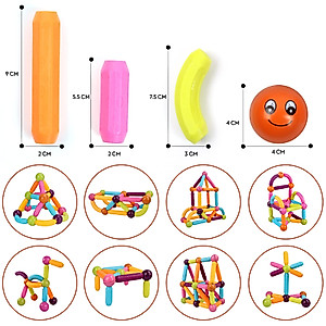 Xiosag Magnetic Toys Magnetic Balls and Rods Set. Magnet Building Blocks Sticks Stacking Toys .Stem Educational Magnetic Toys for Kids Preschool Christmas Birthday Gifts for Toddler.