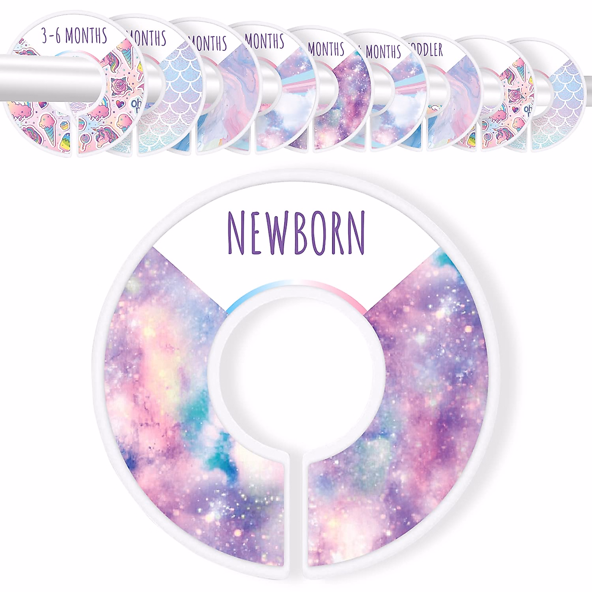 Baby Closet Dividers Clothes Dividers- Closet Divider Set | Color Clothing Rack Dividers, Clothes Dividers for Closets, Closet Labels, Dividers Closet Clothes Dividers (10 Baby Girl)