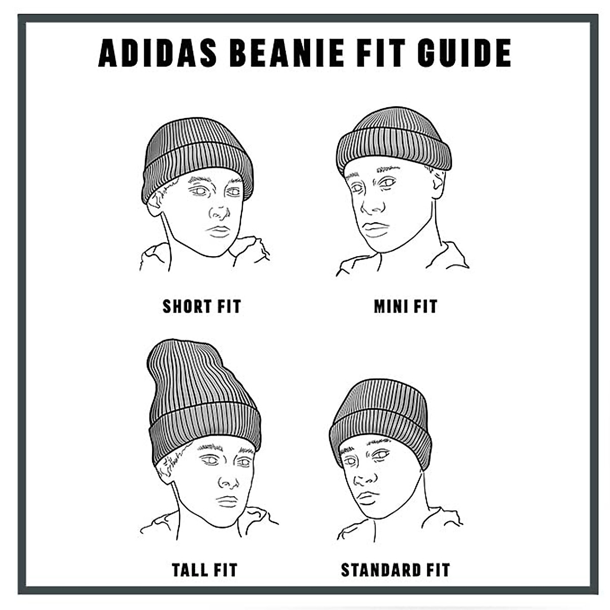 adidas Originals Color Fade Cuffed Beanie (Onix/White)