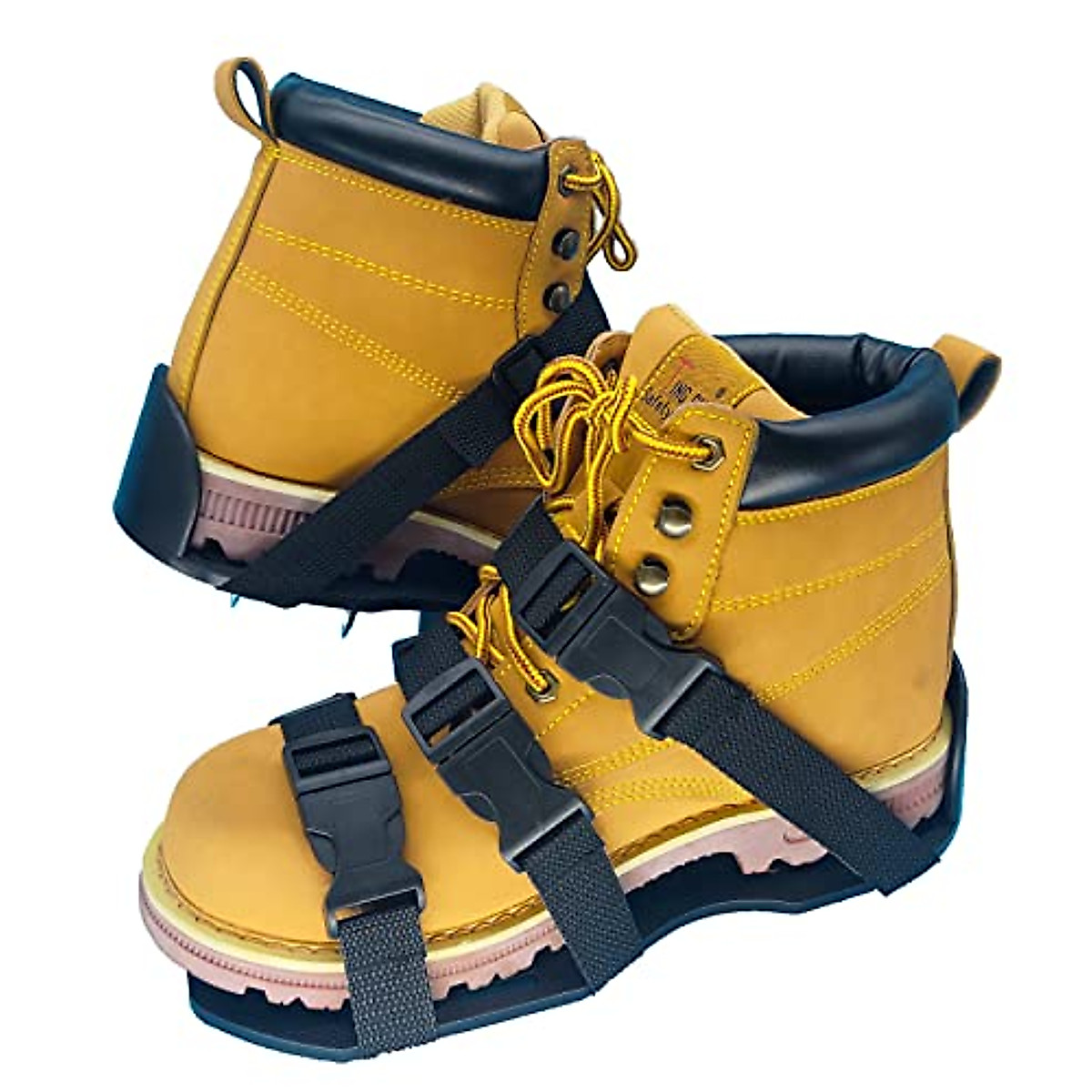 Osaava 48003 Gunite Spiked Shoes For Epoxy Floor Coating NEW Design Plate Epoxy Floor Spiked Shoes with 3/4” Short Spikes Perfect For Cover Installation Full ASSEMBLED (1 Pair)