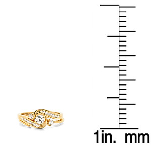 Dazzlingrock Collection 0.50 Carat (Cttw) 10K Diamond Women Swirl Engagement Ring Set 1/2 CT, Yellow Gold, Size 6