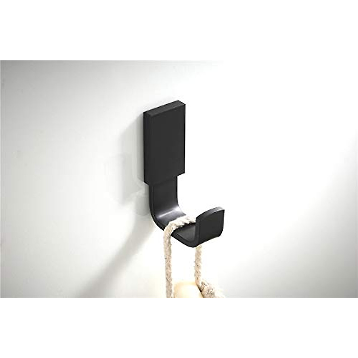 Flybath Coat Hook Brass Robe Towel Hooks Contemporary Style Matte Black Finish Wall Mounted - 5 Pack