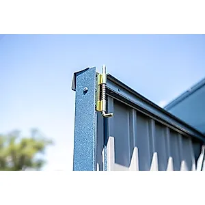 Arrow Shed Elite 14' x 16' Outdoor Lockable Gable Roof Steel Storage Shed Building, Blue Grey