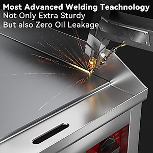 CROSSON 24"*16" Commercial Electric Countertop Griddle,Flat Top Heavy Duty Griddles with Non-Stick 2/5" Thick Iron Cooking Plate for Restaurant use-120V/3500W,Spatula Bonuses