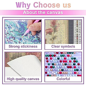 RMSGOZO 5D Rose Garden Angel Diamond Painting Kits - Oil Diamond Painting, Full Round Gemstone Crystal Rhinestone Kit for Adults, for Wall Decor Badroom Decor Gifts (8 X 12 Inch)