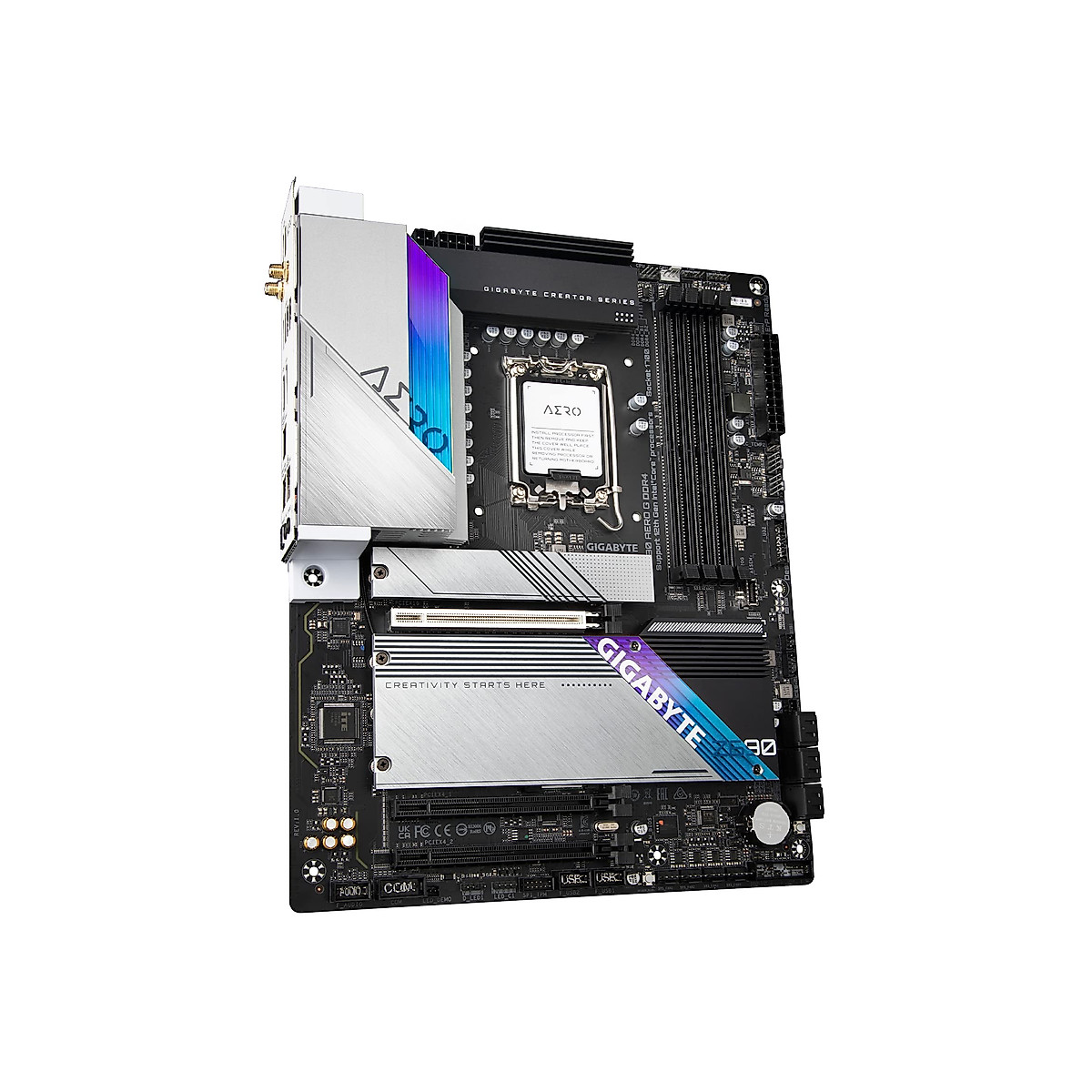 GIGABYTE Z690 AERO G DDR4 (LGA 1700/ Intel Z690/ ATX/ DDR4/ Quad M.2/ PCIe 5.0/ USB 3.2 Gen2X2 Type-C/ WiFi 6/ Intel 2.5 GbE LAN/ Motherboard)