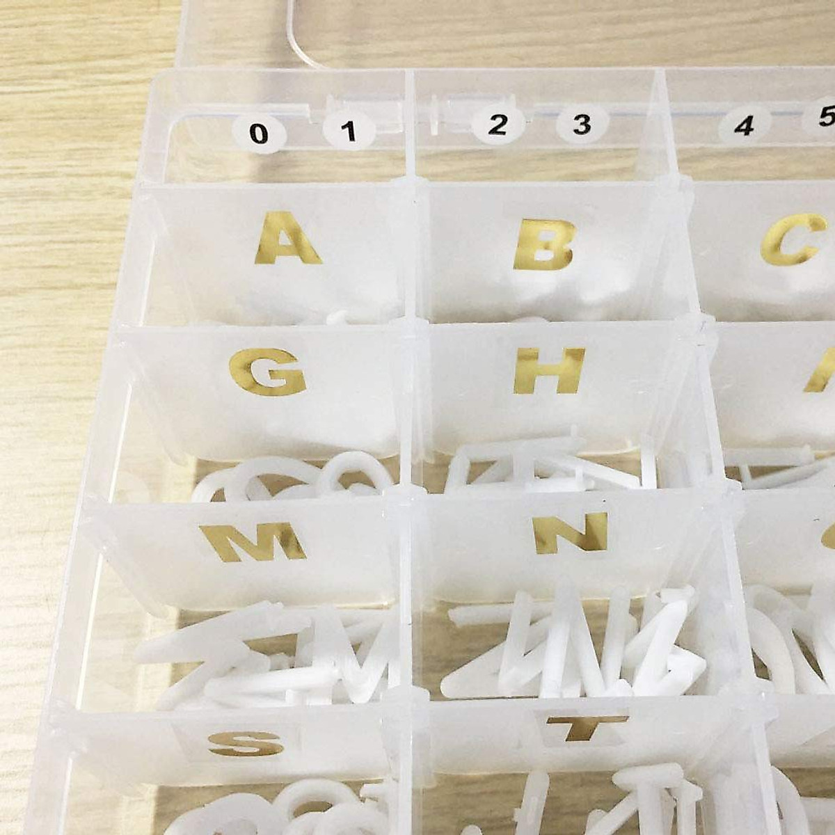 Sivya 36 Grid Plastic Organizer Container Box with Adjustable dividers,Great for Your Letter Board with Stickers