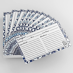 Recipe Cards 4" X 6" Double-Sided Premium Thick Card Stock Great Gift for Amateurs or Experienced Chefs (Pack of 50) (Blue)