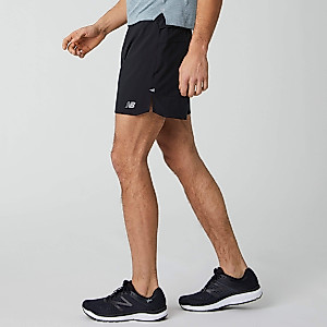 New Balance Men's Impact Run 5 Inch Short, Black , Large