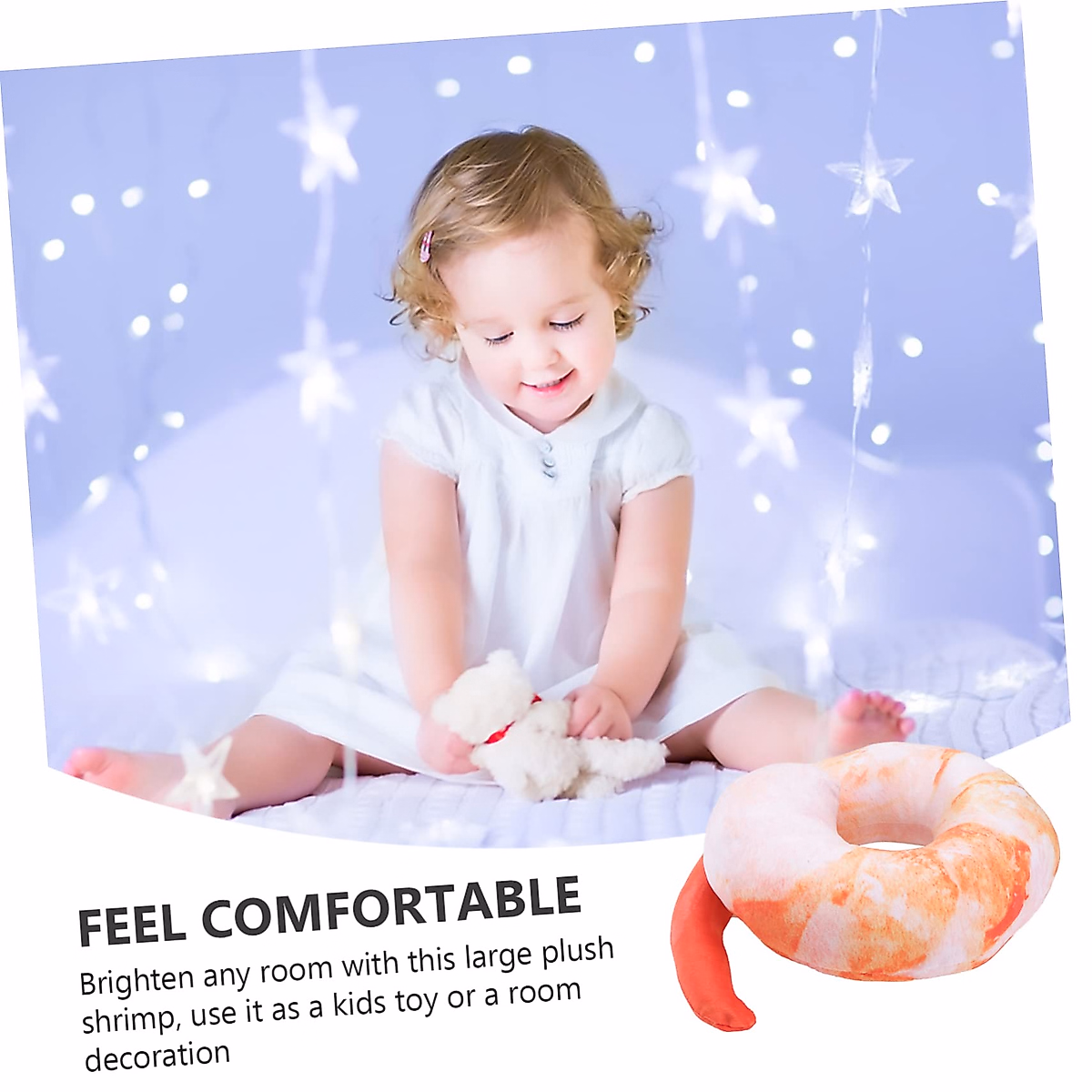 LIFKOME 2pcs Travel Plush Pillow Kids Body Pillow Kids Travel Neck Pillow Kids Travel Shrimp Plush Stuffed