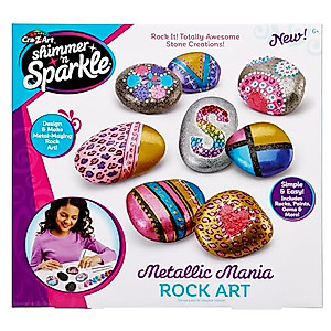 Shimmer ’n Sparkle Metallic Mania Rock Art DIY Painting Rock Craft Kit for ages 6 and Up