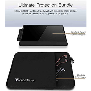 SideTrak Swivel 12.5" Patented Attachable Portable Monitor for Laptop | FHD IPS Dual Screen with 13” Protective Case | Mac, PC & Chrome Compatible | Fits All Laptops | Powered by USB-C or Mini HDMI