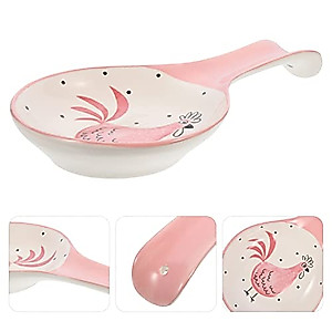 Cabilock ceramic spoon holder utensil holder counter spoon rest stove top rest teaspoon holder farmhouse spoon rests kitchen storage accessories spatula holder desktop milk spoon ceramics