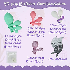 GDSTARS Mermaid Balloon Garland Arch Kit Pastel Pink Purple Balloon, Double Balloon for Girl Birthday Party Bridal Shower Bachelorette Engagement Party Decorations