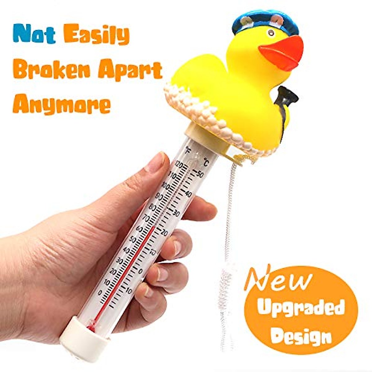 XY-WQ Floating Pool Thermometer, Large Size Easy Read for Water Temperature with String for Outdoor and Indoor Swimming Pools and Spas (Duck)