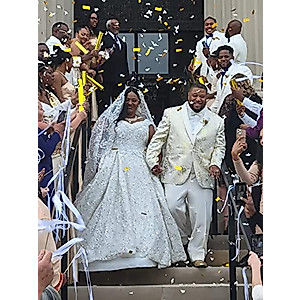 PILIN 6 Packs Gold Confetti Cannon Party Poppers, Ideal for Weddings, Thanksgiving, Christmas, Party Supplies, Birthday Party, Graduation Party