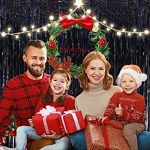 Sparkle and Bling Black Tinsel Curtain Party Streamers - Streamers Party Decorations for Birthday Graduation Wedding Party Streamers.