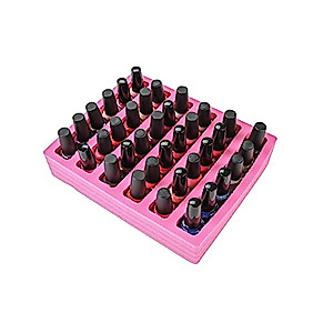 Polar Whale 2 Nail Polish Drawer Organizers Tray Durable Pink Foam Washable Waterproof Insert for Home Bathroom Bedroom Office 8.9 x 10.9 Each Holds up to 36