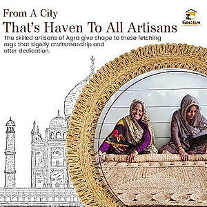 GRUHUM Round Jute Area Rug 3ft Natural Fiber Collection Handwoven Boho Charm Farmhouse Jute Area Rug Soft Braided Rug for Indoor Outdoor Kitchen Bedroom Living Hallways Enterways