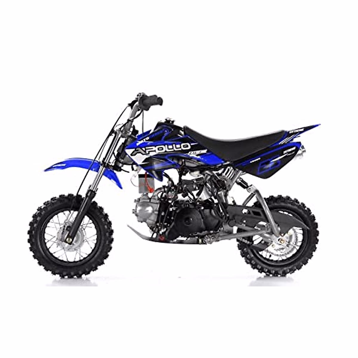 HHH Apollo AGB 21C Fully Automatic 70cc Dirt Bike DB21 Gas Medium Size 10 inch Tires Small Dirtbike for Kids and Youth (Blue Color)
