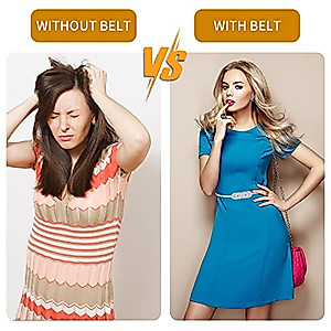 Giantree Women Skinny Belt, Metal Corset Belt Thin Waist Belt Stretch Waist Belt for Dress(Silver)