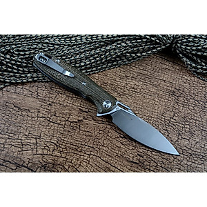 Twosun Hunting Pocket Knives D2 Blade Linen Handle TS162