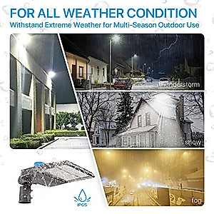 HYPERLITE LED Parking Lot Lights 150W UL Certified IP65 LED Pole Light with Dusk to Dawn Photocell - 5000K 25,500lm Equivalent to 600W HPS/HID- Adjustable Slip Fitter Mounting