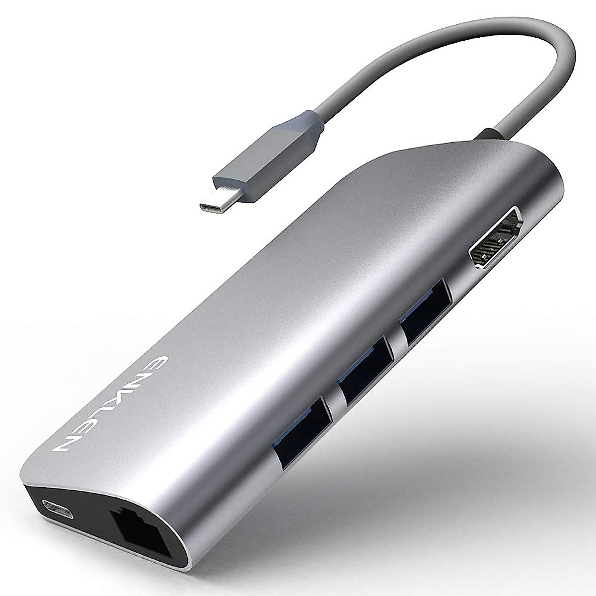 USB C Hub 8-in-1 Type C Adapter with Ethernet Port, 4K USB C to HDMI, 2 USB 3.0 and 1 USB 2.0, 100W USB C Power Delivery Charging, SD/TF Card for MacBook Pro/Air(Thunderbolt 3)