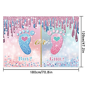Gender Reveal Backdrop Boy or Girl - Gender Reveal Decorations Party Supplies 70.8 x 47.2 Inch Gender Reveal Background Backdrop Blue Pink Gender Party Reveal Banner What Will Baby Be Banner