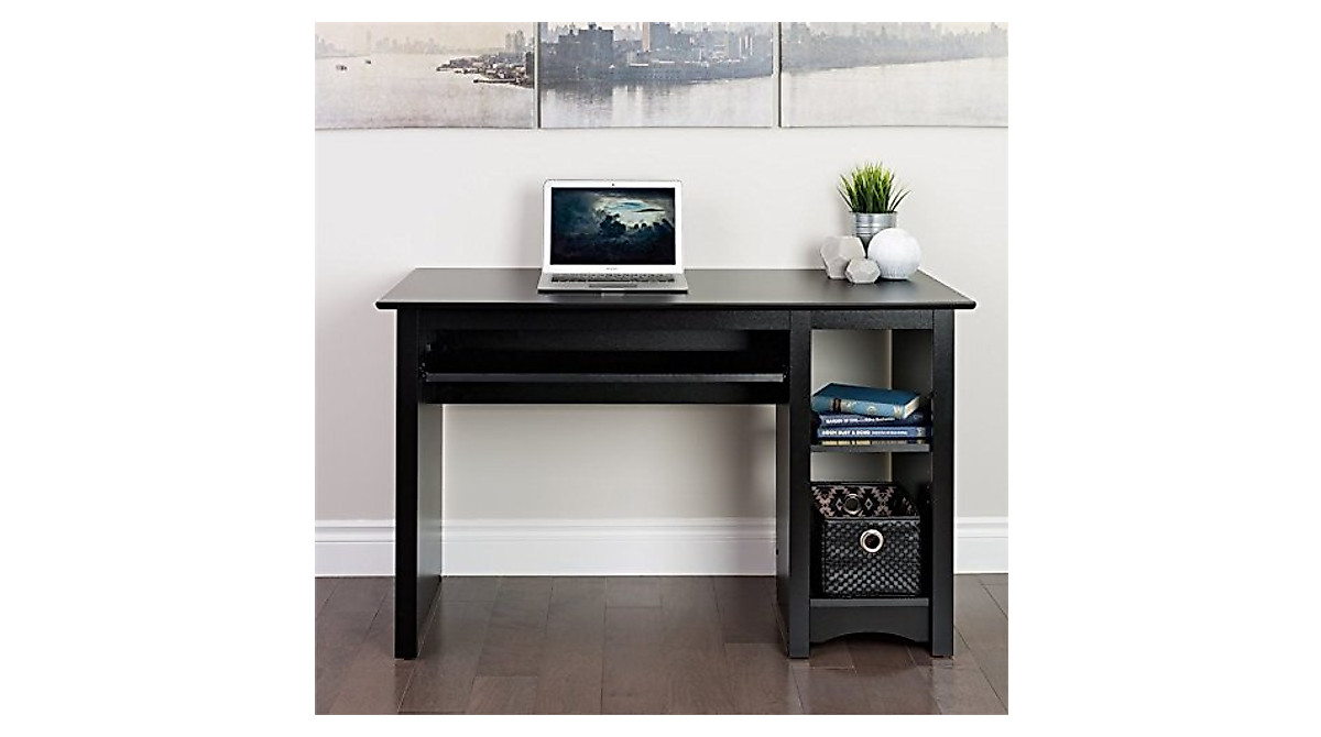 PREPAC Black Computer Desk — Space-Saving Office Solution